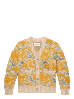 CORRIDOR Jacquard-knit Cotton-blend Cardigan - Yellow