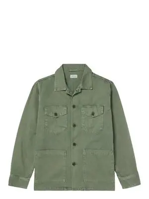 Hartford Jeffrey Herringbone Cotton-gabardine Jacket - Green
