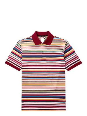 Paul Smith Striped Cotton Polo Shirt - Red