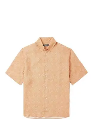 Frescobol Carioca Castro Printed Linen Shirt - Orange