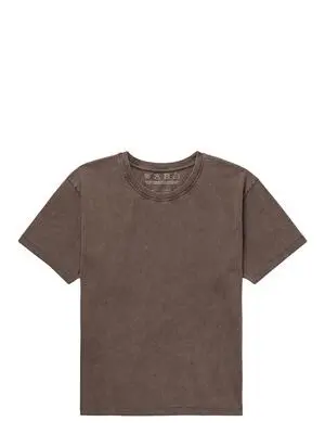 MFPEN New Garment-dyed Brushed Organic Cotton-jersey T-shirt - Brown