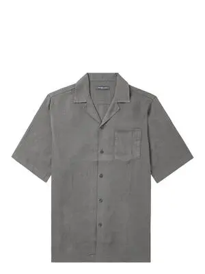 Frescobol Carioca Angelo Camp-collar Linen Shirt - Gray