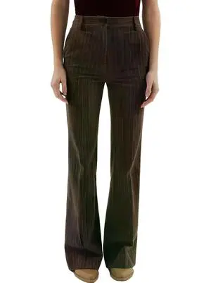 1989 STUDIO Pinstriped Flared Trousers - Brown