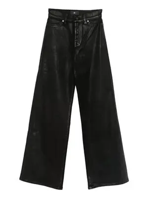 7 For All Mankind Cotton Wide Leg Jeans - Black