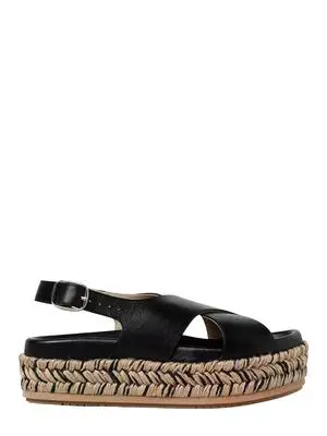 PALOMA BARCELO 35mm Francia Woven Platform Sandals - Black