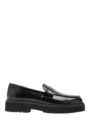 VINNY'S Leather Peeters Moccasins - Black
