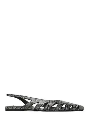 Alaïa Slingback Ballerinas In Python-effect Printed Leather - White