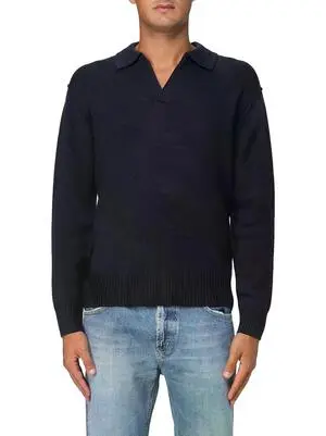 PAOLO PECORA Polo-collar Jumper - Blue