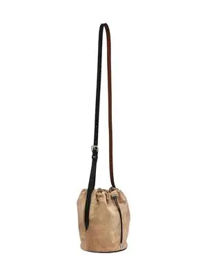 MAISON MARGIELA Drawstring-fastening Suede Bucket Bag - Neutrals