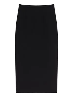 Givenchy Midi Pencil Skirt In Double Wool Crepe - Black