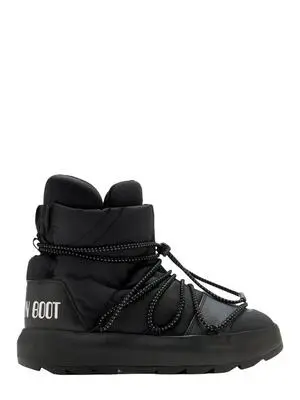 Adidas X Moon Boot Quilted Lace-up Boots - Black