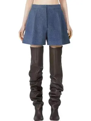 Sportmax Runway Wool Shorts Blue