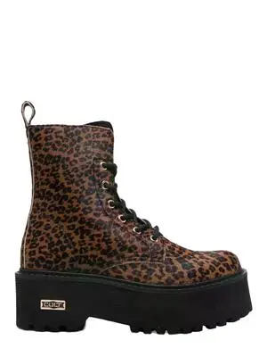 CULT Leopard-print Platform Boots - Brown