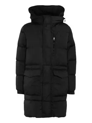 Add Long Sleeve Padded Down Coat - Black