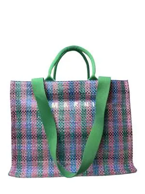 Marni Woven Shopping Tote Bag - Green