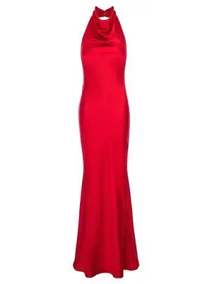 ROSERRY Halterneck Maxi Dress Red
