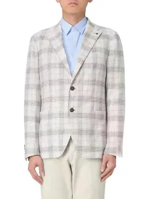 Tagliatore Checked Button Jacket - Grey