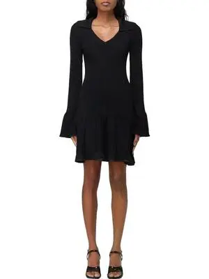 Liu Jo V-neck Flared Mini Dress - Black