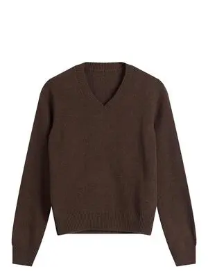 MAISON MARGIELA V-neck Knitted Jumper - Brown