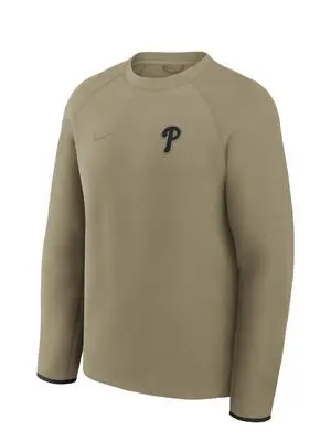 Nike Philadelphia Phillies Tech Fleece Mlb Pullover Crew - Brown