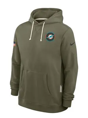 Nike Miami Dolphins Salute To Service Sideline Dominant Force Nfl Pullover Hoodie - Brown