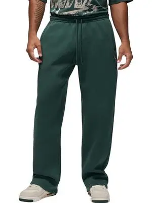 JORDAN Brooklyn Fleece Oversized Open-hem Pants - Green