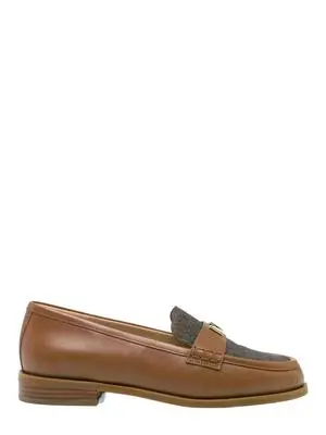 Michael Kors Leather Logo Loafers - Brown