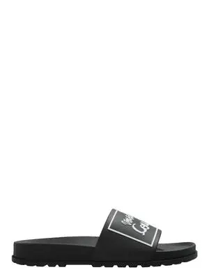 Versace Rubber Slides With Logo - Black