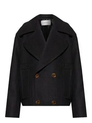 LANVIN Wool Double-breasted Coat - Black