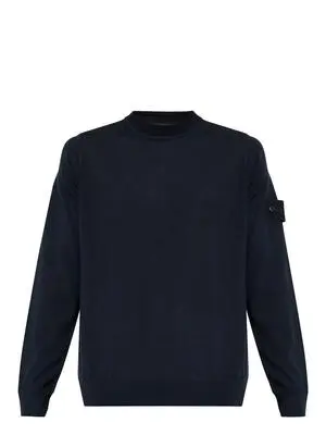 Stone Island Wool Crew Neck Sweater - Navy Blue