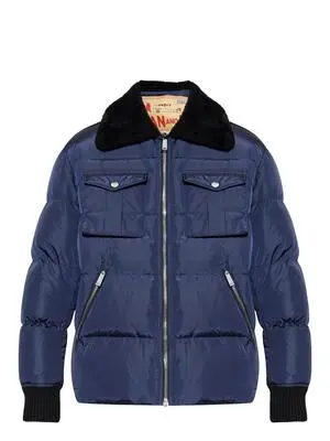 Dsquared2 Down Jacket With Faux Fur Collar - Navy Blue