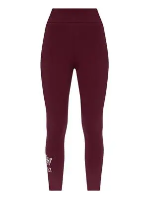 Emporio Armani Leggings With Logo - Burgundy
