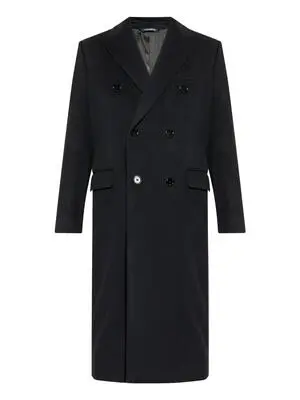 Dolce & Gabbana Wool Double-breasted Coat - Black