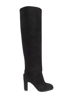 Dolce & Gabbana Knee-high Suede Heeled Boots - Black