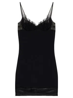Dsquared2 Spaghetti Strap Dress With Tulle Inserts - Black