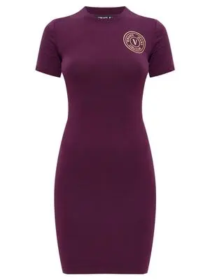 Versace Logo Printed Dress - Burgundy