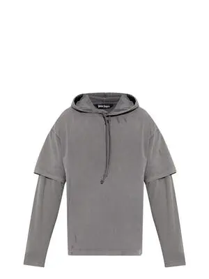 Palm Angels Double-layer Hoodie - Grey