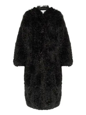 STAND STUDIO Long Faux Fur 'Carolina' Coat Black