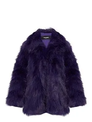 Dsquared2 Faux Fur Overcoat - Purple