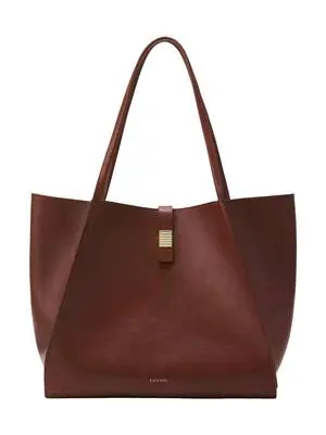LANVIN Leather Clasp-closure Tote Bag - Brown