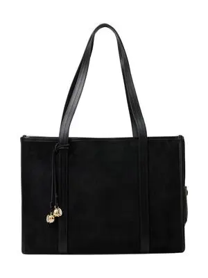 SANDRO Soft Suede Leather Shopping Bag
