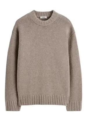 Cos Chunky Pure Cashmere Crew-neck Sweater - Beige