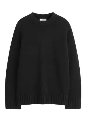 Cos Chunky Pure Cashmere Crew-neck Sweater - Black