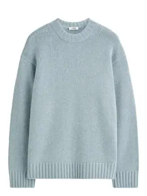 Cos Chunky Pure Cashmere Crew-neck Sweater - Light Blue