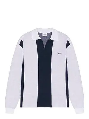 STUDENTS GOLF Gibson Fleece Long Sleeve Polo - Bone