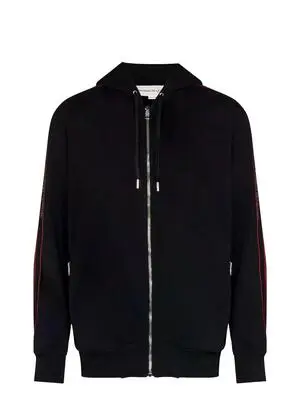 Alexander McQueen Logo Tape Zip-up Hoodie - Black