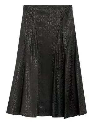 Fendi Ff-jacquard Midi Skirt - Brown