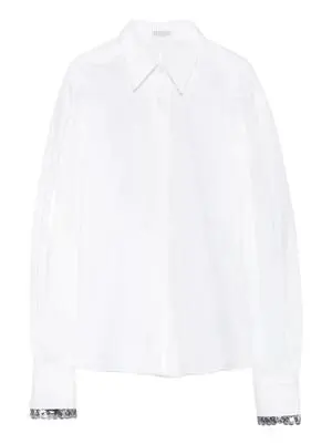 Brunello Cucinelli Point-collar Embellished Shirt - White