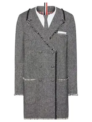 Thom Browne Trompe L'oeil Donegal Tweed Dress - Black