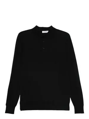 KANGRA Long Sleeve Polo Shirt - Black